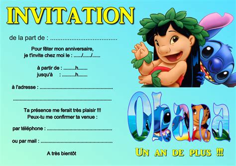 5 12 Ou 14 Cartes Invitation Anniversaire Lilo REF 440 EBay