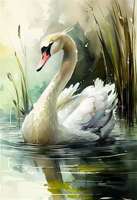 Swan Painting Nature Art Painting Amazing Art Painting Canvas Art