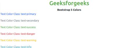 Bootstrap Colors Geeksforgeeks