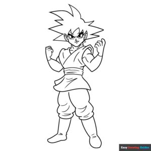Goku Black Coloring Page Easy Drawing Guides