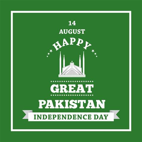Premium Vector Happy Independence Day 14 August Pakistan Greeting Card