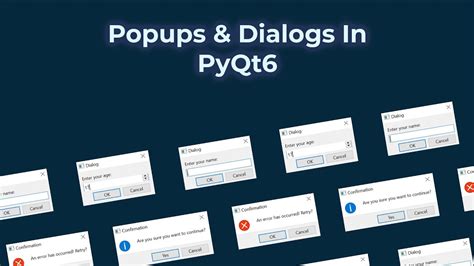Create Popups Dialogs In PyQt6 PyQt6 Tutorial Part 5 YouTube