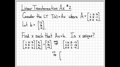 linear algebra example problems linear transformation ax 2 youtube