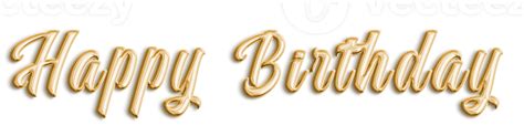 Golden Volumetric D Text Balloons Lettering Happy Birthday Cut Out