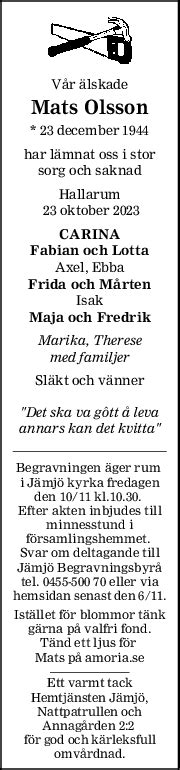 Familj D Dsannonser Blekinge L Ns Tidning