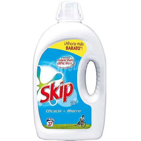 Skip Detergente máquina líquido Active Clean azul botella 37 dosis con