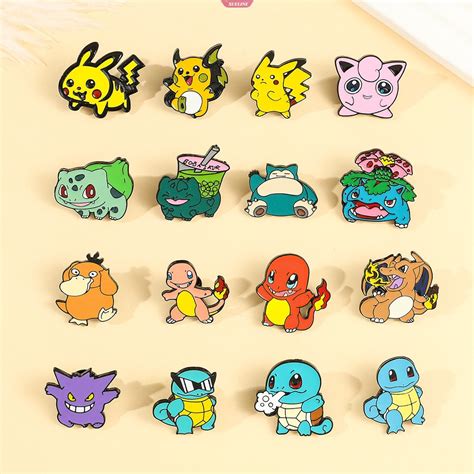 Kawaii Pokemon Pikachu Gengar Eevee Alfinetes De Lapela Para Mochilas