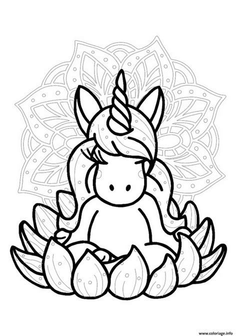 Coloriage Mandala Licorne Zen Dessin Licorne à imprimer