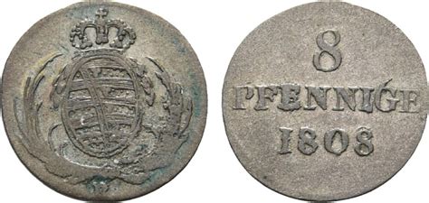 Sachsen Albertinische Linie Pfennig H Friedrich August I