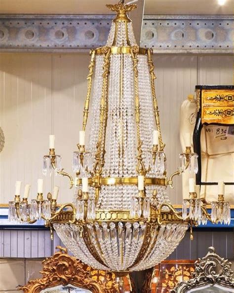 Casa Padrino Luxus Barock Kristall Kronleuchter Gold Ø 90 x H 140 cm