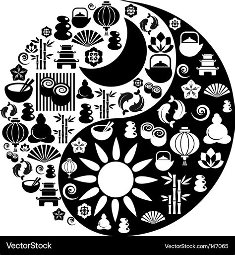 Ying Yang Symbols Royalty Free Vector Image VectorStock