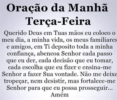 Oração da Manhã de Terça Feira Mundo Mensagens