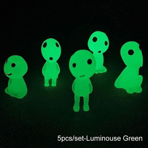 5Pcs Green Elfes Lumineux Des Arbres Esprit De Princess Mononoke