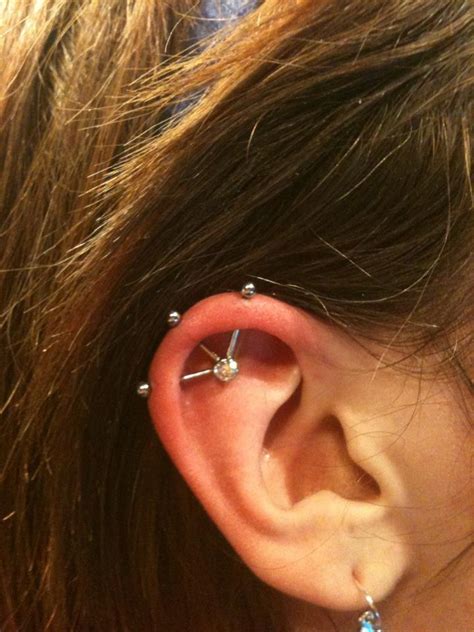 This Is A Tridustrial Piercing If You Have Never Seen It Before It Is