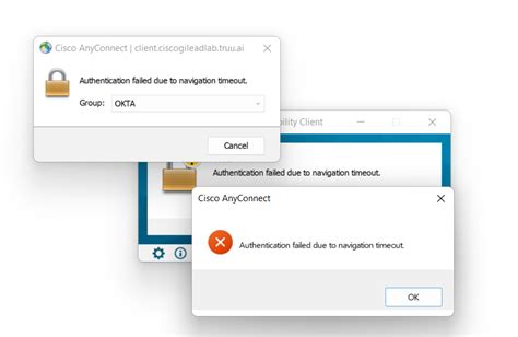 solved cisco anyconnect saml authentication failed due to navigation timeout cisco community