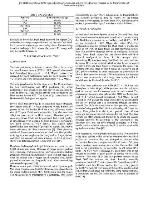 Performance Analysis Of Ipv4 Ipv6 Transition Techniques PDF Free