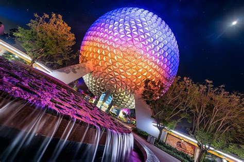 Spaceship Earth Epcot Lights Night Hd Phone Wallpaper Peakpx