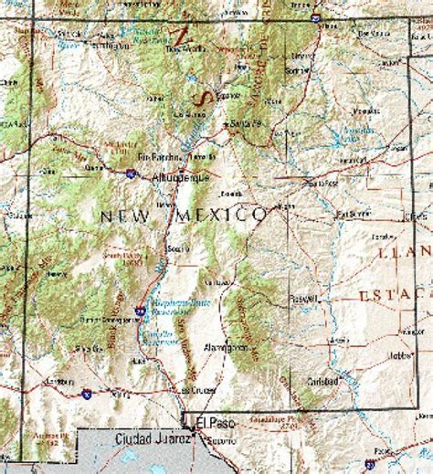 Mapas fisicos de Nuevo México