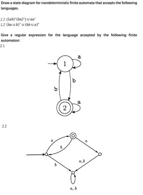 solved draw a state diagram for nondeterministic finite