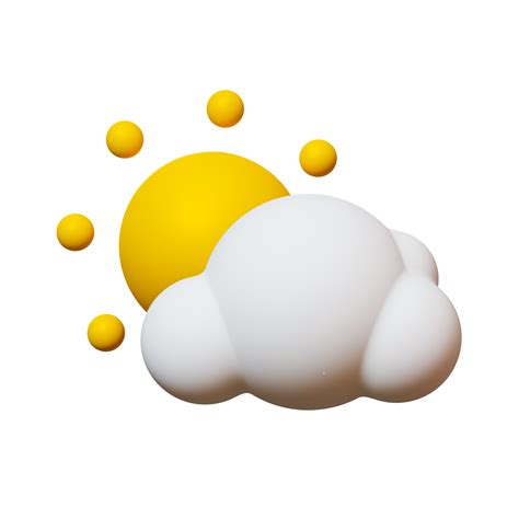 3d Minimal Weather Forecast Concept Partly Cloudy In The Morning