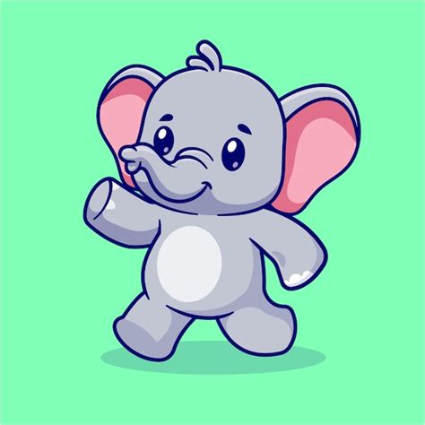 Niedlicher Elefant Der Cartoon Vektor Symbol Illustration Tanzt Tier