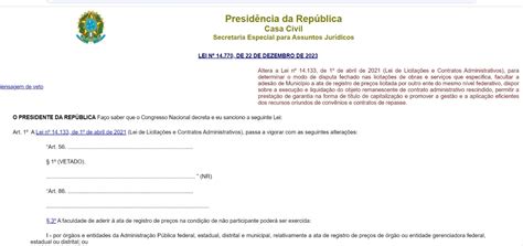 Aprovada a alteração da nova Lei de Licitações mediante a promulgação