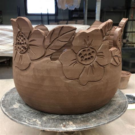 Great Photo Slab Pottery Carving Popular Heres Another I Just Finished