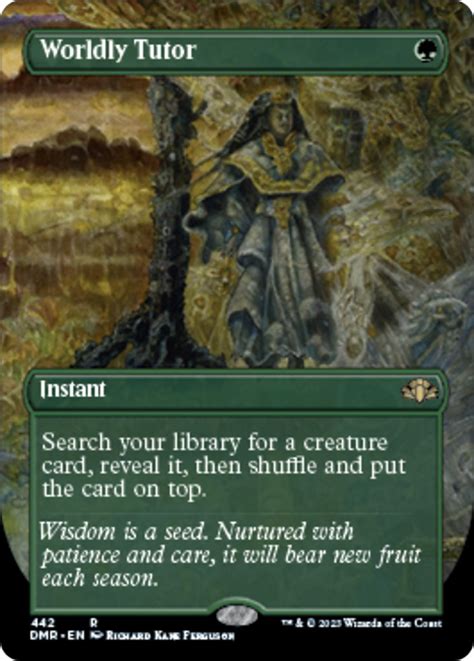 Worldly Tutor Borderless Dominaria Remastered Magic The Gathering