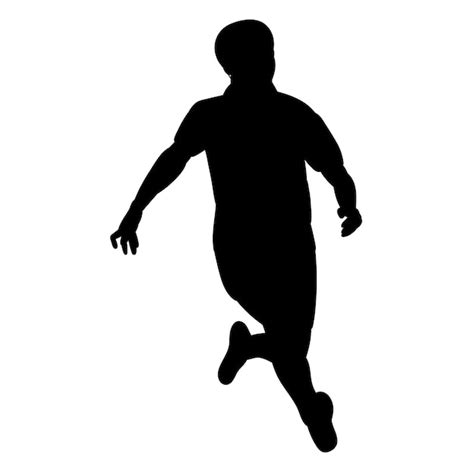 Fondo Blanco Silueta Negra De Un Hombre Corriendo Vector Premium