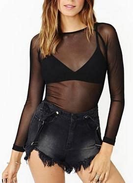 Venta Blusa Negra Manga Transparente En Stock