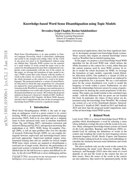 pdf knowledge based word sense disambiguation using topic models