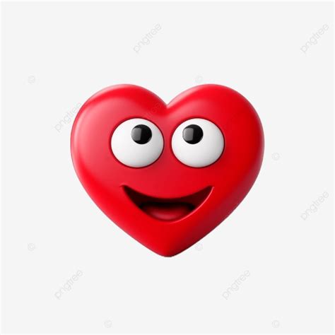 3d Corazón Rojo Emoji Fondo Blanco PNG dibujos 3d Clipart Corazón