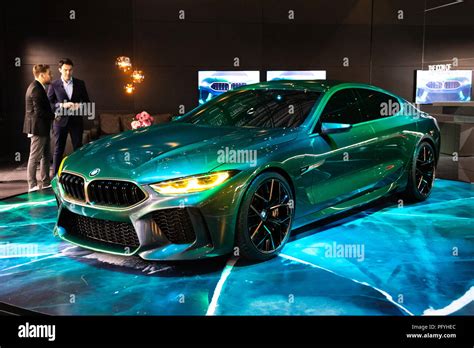 GENEVA SWITZERLAND MARCH 7 2018 New BMW M8 Gran Coupe Sports Car