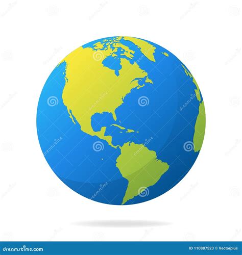 Globo De La Tierra Con Los Continentes Verdes Concepto Moderno Del Mapa