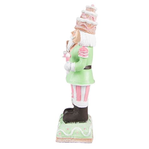 Clayre Eef Beeld Notenkraker Cm Groen Roze Polyresin