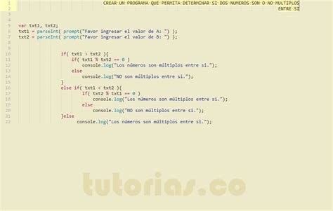 sentencia if else javascript numeros múltiplos entre si Tutorias co