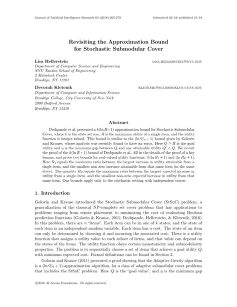 pdf revisiting the approximation bound for stochastic submodular cover
