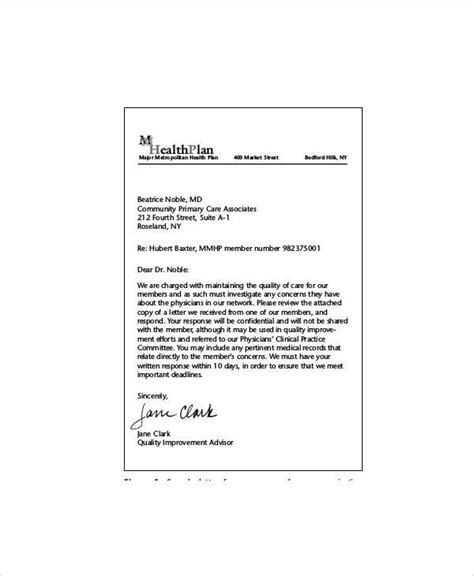 Free Complaint Letter Samples In Ms Word Pages Regarding Medical