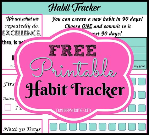 FREE Printable Habit Tracker Reach Your Goals In 90 Days
