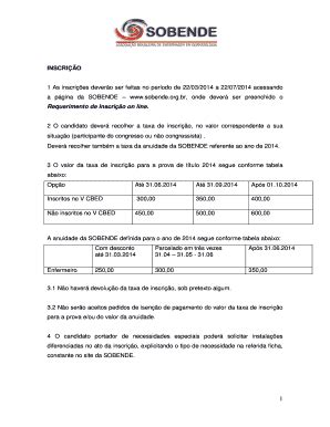 Preenchível Disponível sobende org INSCRI O 1 As inscri es dever o ser