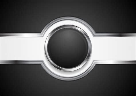Fundo preto hitech design vetorial de conceito metálico de círculo