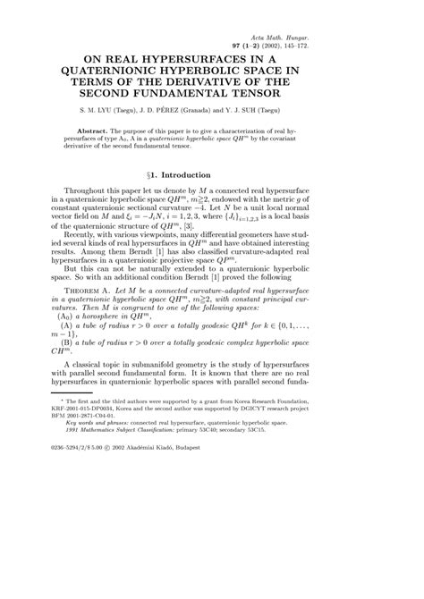 pdf on real hypersurfaces in a quaternionic hyperbolic space in terms of the derivative of the
