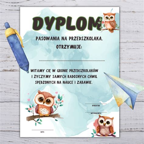 Dyplom PASOWANIE NA PRZEDSZKOLAKA SOWY Mimacje