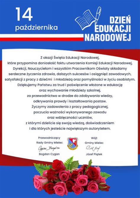 Życzenia z okazji Dnia Edukacji Narodowej