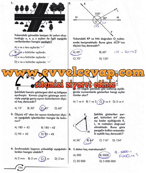 6 Sınıf Matematik MEB Yayınları Ders Kitabı Cevapları Sayfa 194 Ders