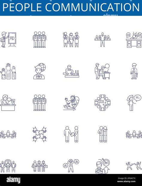 People Communication Line Icons Signs Set Design Collection Of Dialog