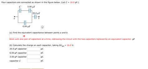 Solved Four Capacitors Are Connected As Shown In The Figure Chegg