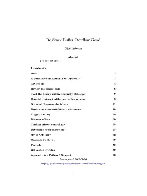 dostackbufferoverflowgood tutorial pdf subroutine string computer science