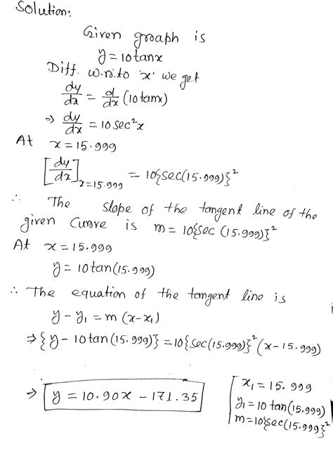 [solved] 3 find the equation of the line tangent to the graph of y 10 course hero