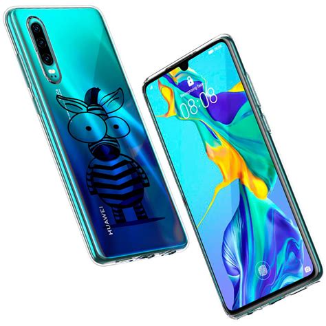 Handy Case für Huawei P30 Lite Hülle Silikon Muster Schutz Cover TPU